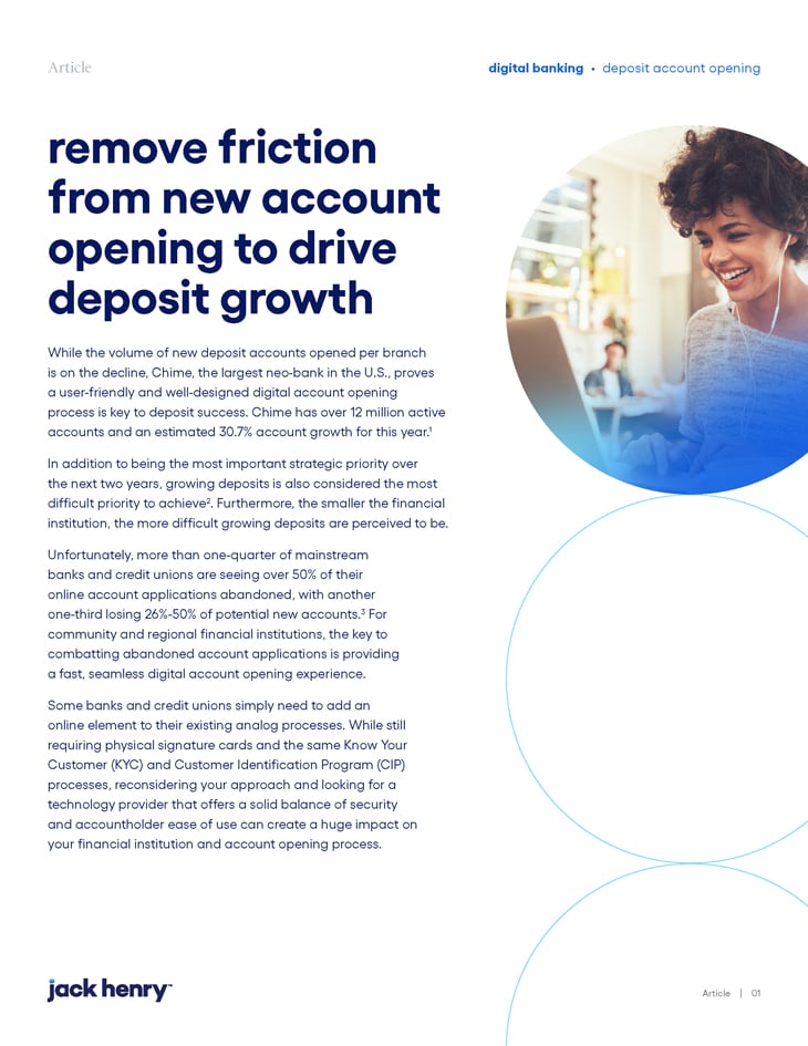 remove friction from new account opening | Jack Henry