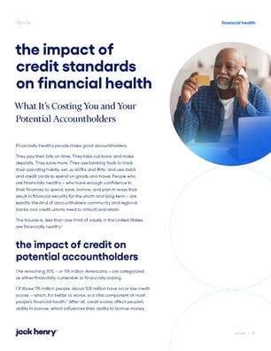 the impact of credit standards on financial health